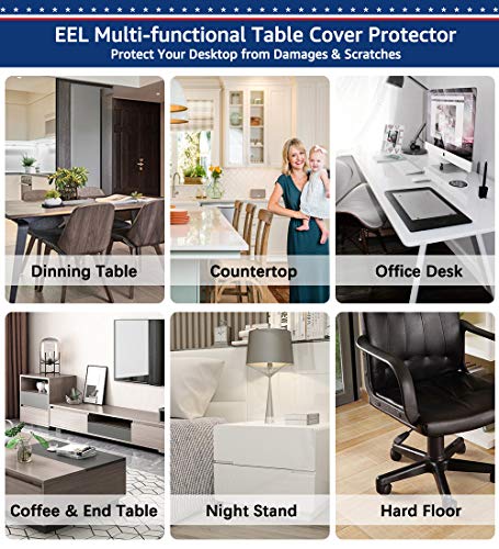 Clear Desk Pad Blotter on Top of Desks Office Table Protector Laptop Computer Keyboard Desktop Plastic PVC Transparent Non-slip Desk Writing Mat Organizer Mouse Pad Included Waterproof 16 X 32 Inches