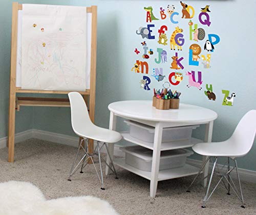 ABC Stickers Alphabet Decals - Animal Alphabet Wall Decals - Classroom Wall Decals - ABC Wall Decals - Wall Letters Stickers - Wall Stickers for Kids ABC Letters - [Gift Included]!