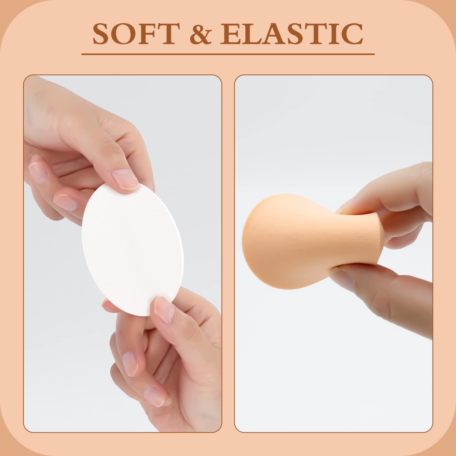 12-Pack Round Makeup Sponges for Foundation - Face Cosmetic Sponges Puff Soft Round Makeup for Liquid Foundation Cream Powder Concealer - Wet Dry Use