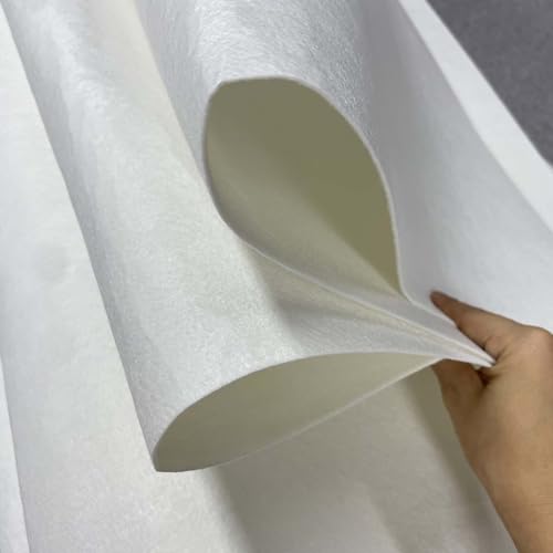 36" Wide Stiff Felt for Crafts, 2mm Thick Felt Fabric by The Metre, Nonwoven Fabric Sheet for DIY Arts & Craft, Decorations, and Padding(White)