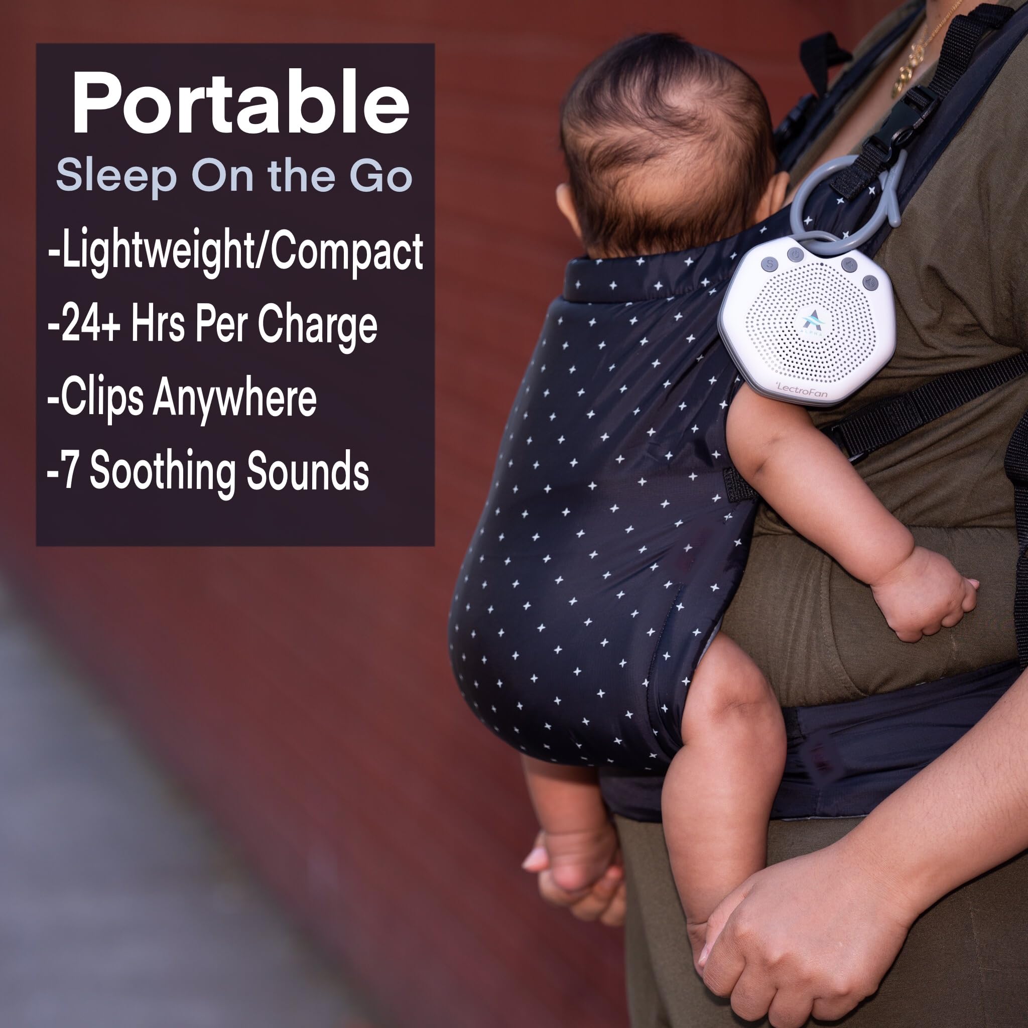 Adaptive Sound Technologies LectroFan Alpha Portable Sleep Sound Machine with 7 Soothing Non-Looping Guaranteed Sounds with Fan, Heartbeat & White Noise for Babies Toddlers & Adults