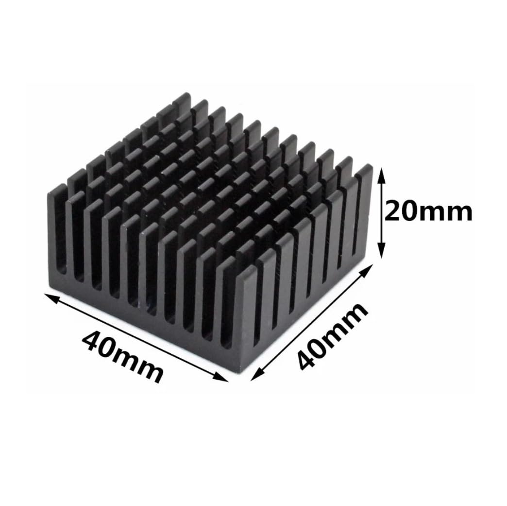 Easycargo 8pcs 40mm Heatsink Kit 40x40x20mm + 3M8810 Thermal Conductive Adhesive Tape, Cooler Aluminium Heat Sink for Cooling 3D Printer Stepper Motor TEC1-12706 Thermoelectric Peltier 40mmx40mmx20mm