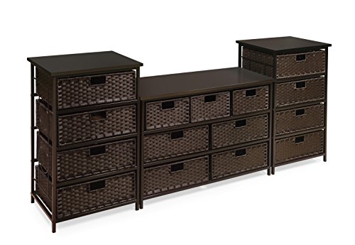 August Collection Wide Seven Basket Drawer Storage Unit