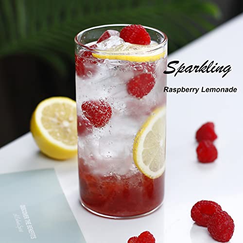 LUXU Drinking Glasses 19 oz, Thin Highball Glasses Set of 4,Clear Tall Glass Cups For Water, Juice, Beer, Drinks, and Cocktails and Mixed Drinks