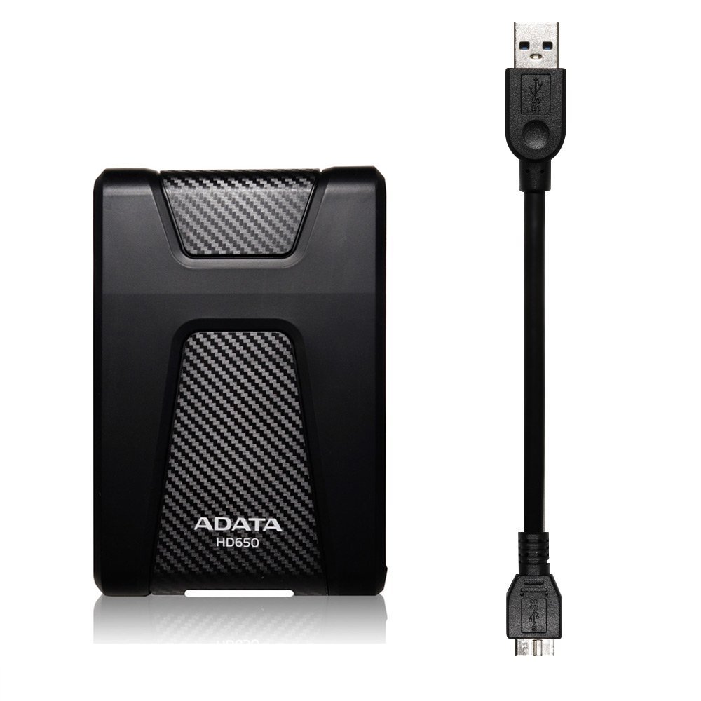 ADATA HD650 4TB USB 3.1 Shock-Resistant External Hard Drive, Black (AHD650-4TU31-CBK)