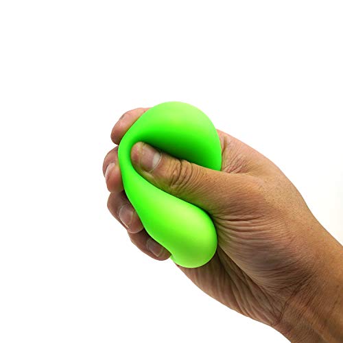 3 Pack Stress Dough Ball Soft Stretchy Stress Ball Toy for Kids Squeeze and Pull for Adult Anxiety Hand Therapy Relaxing Non Toxic Sensory Fidget Squishy Doh Splat Action in Green, Orange, Blue