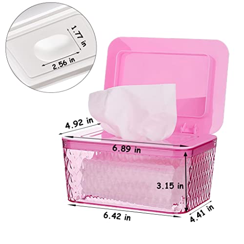 Umtiti Wipes Dispenser & Wipes Pouch/Tissue Bag, Wipes/Tissue Case with Moisture Seal Secure Lid, Non-Slip Rubber Feet & Sealing Design Keeps Wipes Fresh, Dustproof Wipes Container(PK+Panda)