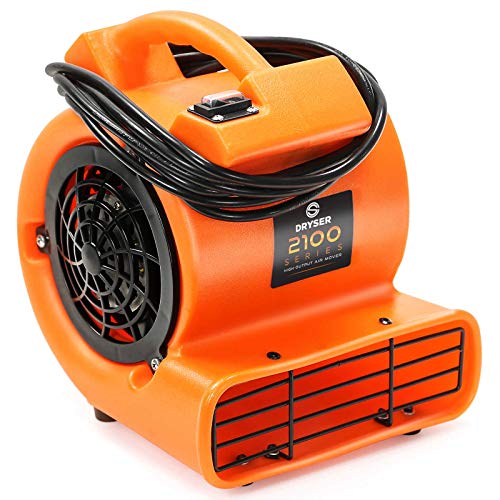 Dryser Mini Air Mover Carpet Dryer 1/12 HP Industrial Floor Fan - Orange Carpet Drying Fan Floor Blower