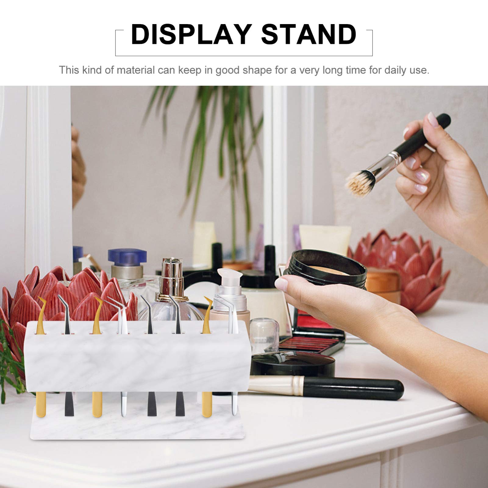 Beaupretty Eyelash Extension Tweezers Stand Holder 8 Holes Acrylic Tweezers Display Storage Tweezers Shelf Holder for Eyelash Extensions Supplies Accessories Tools