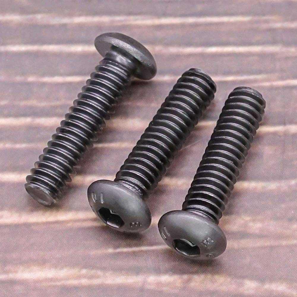 M6 x 35mm (25 pcs) Button Head Socket Cap Screws Bolts, Grade 10.9 Alloy Steel, Black Oxide Finish, Full Machine Thread