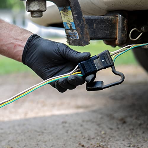 ABN Trailer Wire Extension, 1ft, 4-Way 4-Pin Plug Flat 20 Gauge β Hitch Light Trailer Wiring Harness Extender