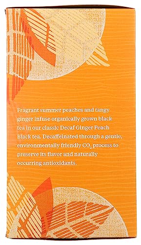 Allegro Tea, Organic Decaf Ginger Peach Black Tea Bags, 20 ct