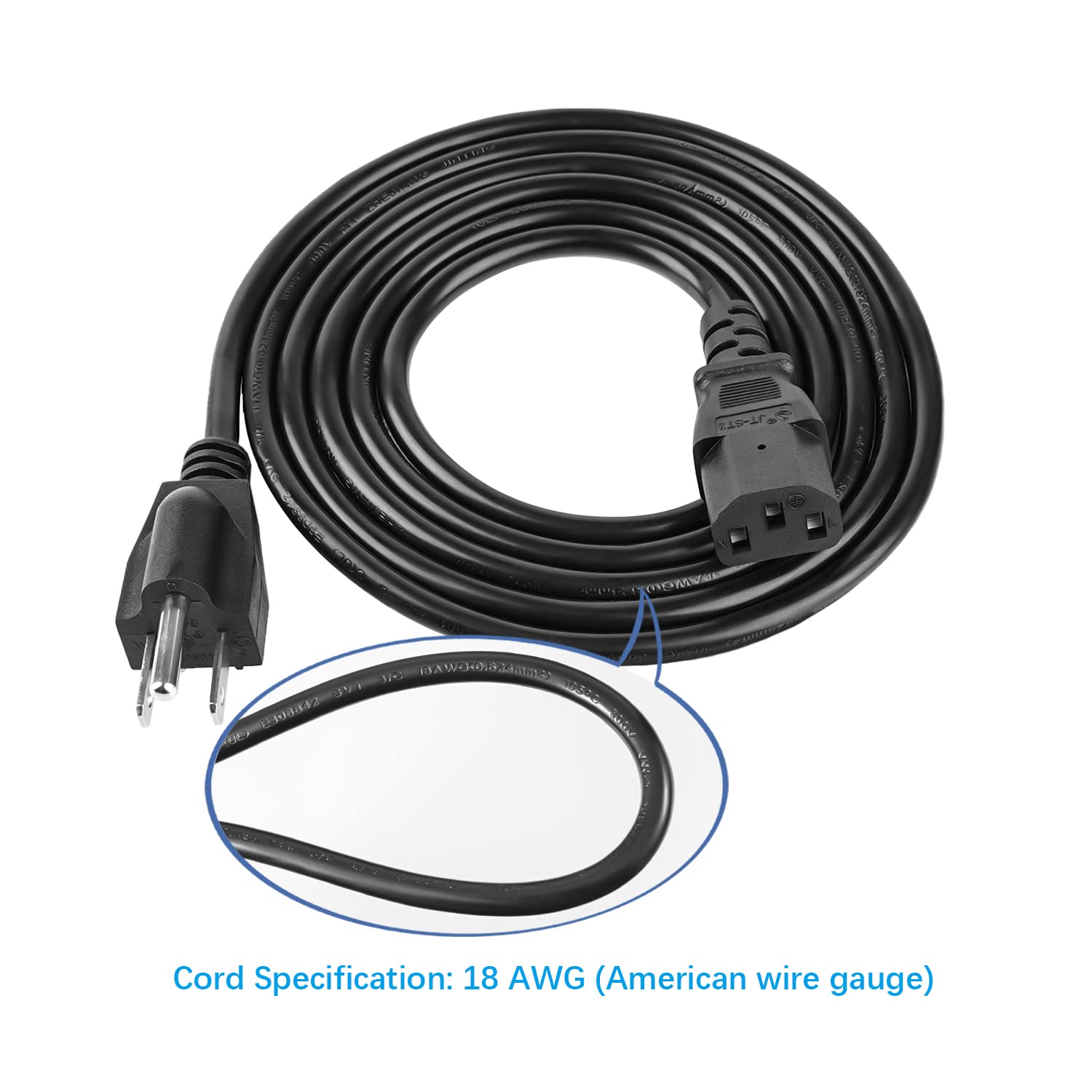 3 Prong AC Power Cord Cable Compatible with LG TV 37LG30,37LG50,37LC2D, 37LD450, 37LH30, 37LF11, 32LB5D,32LG500H