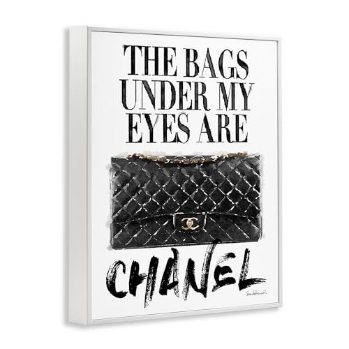 Stupell Industries Glam Eyes Black Bag, Design by Amanda Greenwood White Framed Wall Art, 11 x 14