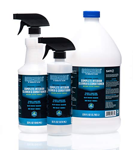 Absolutely Clean Car Magic Complete Interior Cleaner and Conditioner - Multi-Purpose Car Interior Cleaner | Cleans Leather, Rubber, Vinyl & Wood | Non-Greasy Formula | USA Made (16oz Spray Bottle)