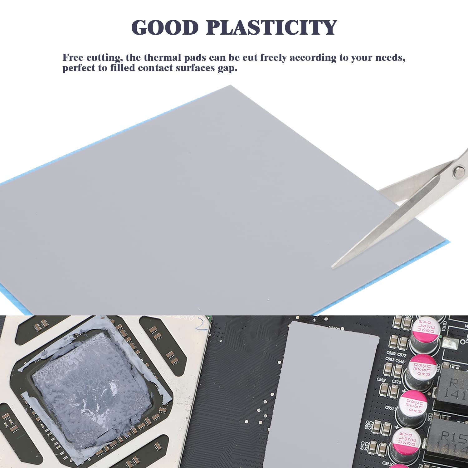 Thermalright Thermal Pad Silicone Thermal Pads 12.8 W/mK, Non Conductive Heat Resistance High Temperature Resistance for Laptop Heatsink/GPU/CPU/LED Cooler Gray (0.5mm)