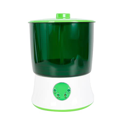 2-Layer Bean Sprouts Machine,110V 60Hz Automatic Intelligence Electronical Healthy Seed Sprouts Maker Function Large Capacity Seed Grow Homemade Also For Radish,Alfalfa,Wheatgrass,Broccoli Sprouts