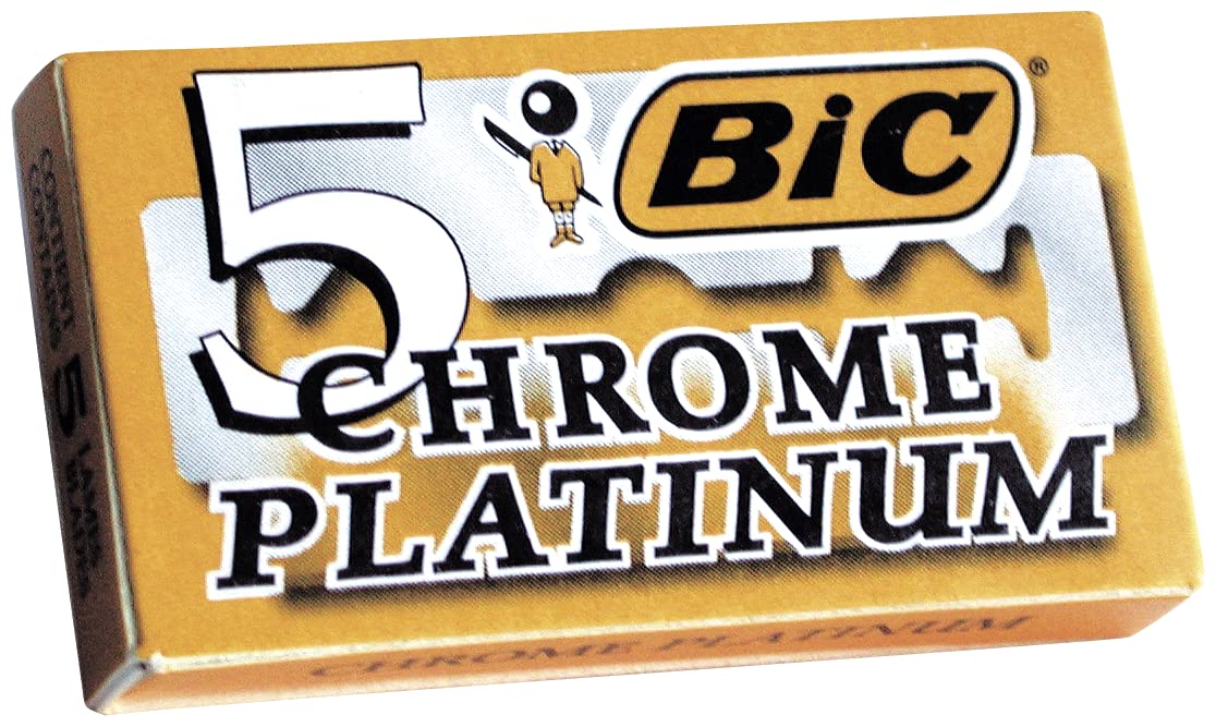 50 BIC Double Edge Razor Blades Chrome Platinum