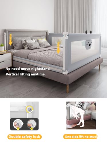 Bed Rail for Toddlers Extra Long Bed Railing for Queen & King & Twin Full Size Bed Rail Guard Bed Safety Fence Guard Rail Rail Sleep Rails Bed barriers Bumper Extra Tall Rail 70.8" 1 side