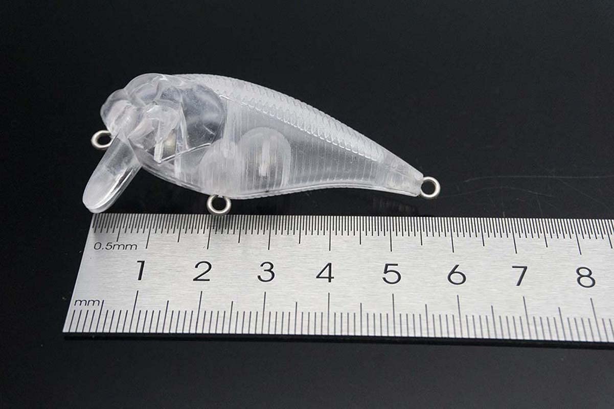 10PCS Unpainted Lure Blanks 8.11g 5.9cm with 5mm Free Fishing Eye Crankbait Baits Simulation Blank Body Clear Hard Baits Trout Salmon Minnow Lure Popper Lures Topwater Freshwater 8155