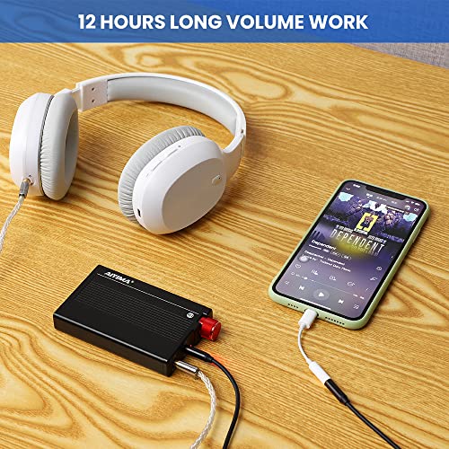 AIYIMA H1 Portable Mini Headphone Amplifier 3.5mm Stereo Audio HiFi Ear Amp Support Impedance 16-300Ω Headset for MP3/MP4 /Phones/Digital Players/Tablets/Computers