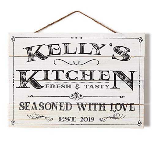 Artblox Personalized Kitchen Signs Custom Wood Sign Printed On Real Pine Wood Kitchen Wall Decor Personalized Gifts For Wife Christmas Gift Ideas Rustic Home Decor Customized Gifts