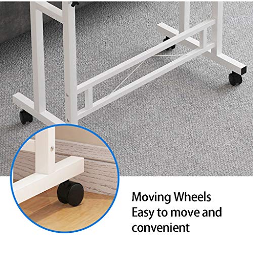 Multifunctional Desk Movable Computer Laptop Desk Study Writing Desk Adjustable with Keyboard Tray for Home Office (Color : Beige)