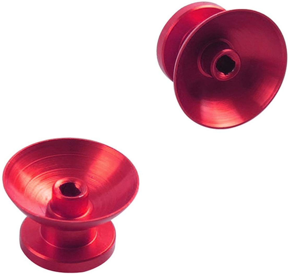 2PCS Aluminum Metal Analog Joystick Thumbstick Rocker Mushroom Caps Button for PS4 Xbox One Replacement (Red)