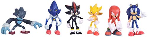 MAKESURE 6 Pcs Toys Figures,The Sonic Action Figures Cake Toppers,Toys Birthday Gift Set (Type B)