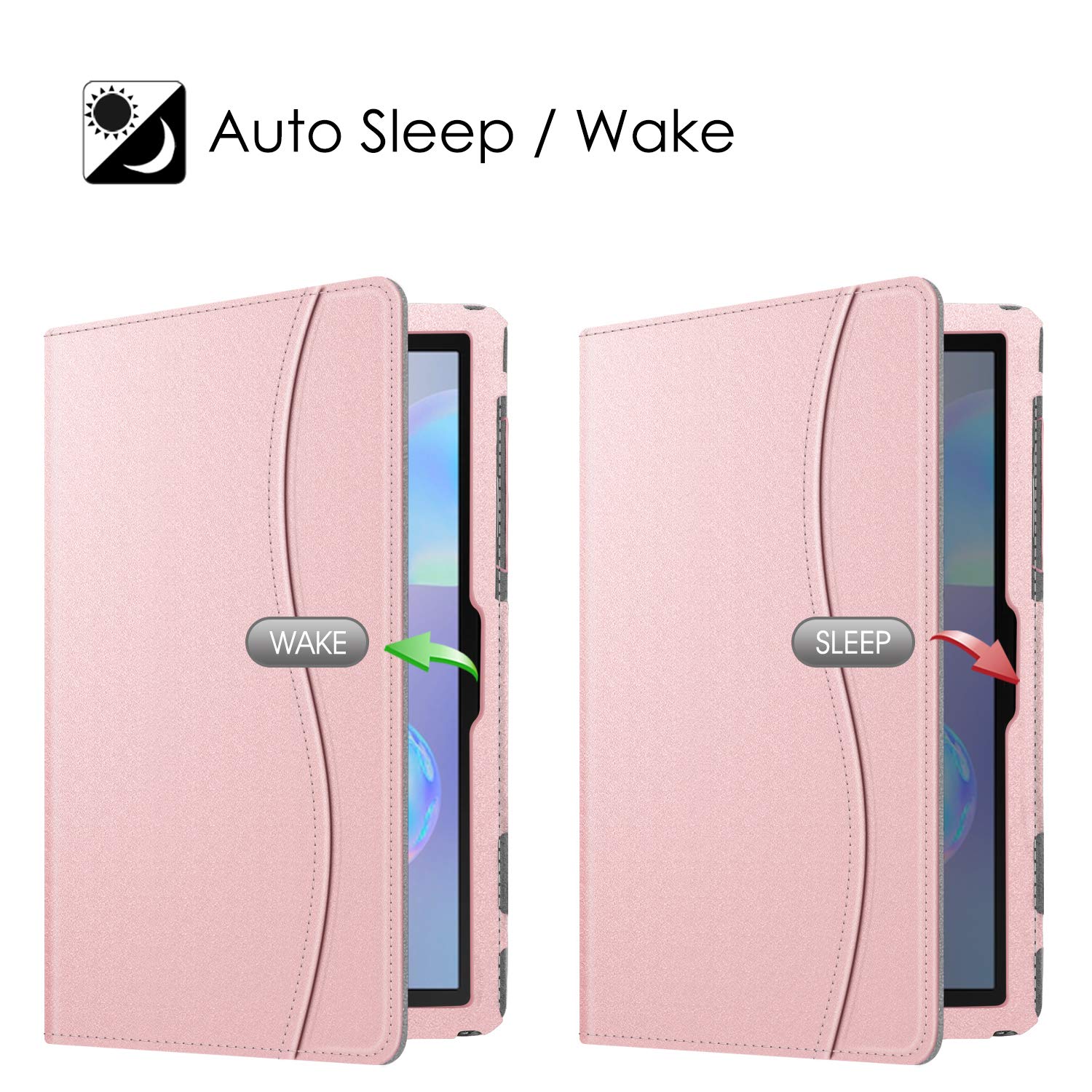 Fintie Case for Samsung Galaxy Tab S6 10.5" 2019 (Model SM-T860/T865/T867), [Patented S Pen Slot Design] Multi-Angle Viewing Stand Cover Auto Wake/Sleep, Rose Gold