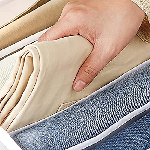 2-Pack Wardrobe Clothes Organizer 7 Grids Visible Closet Underwear/Socks/Leggings/Skirts/Jeans Compartment Storage Box Foldable Washable Separation Drawer Organizers Storage Clothes Bins