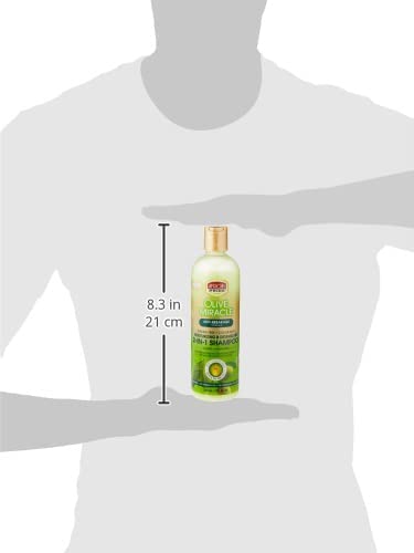 African Pride Olive Miracle 2-in-1 Shampoo and Conditioner, 12 Ounce