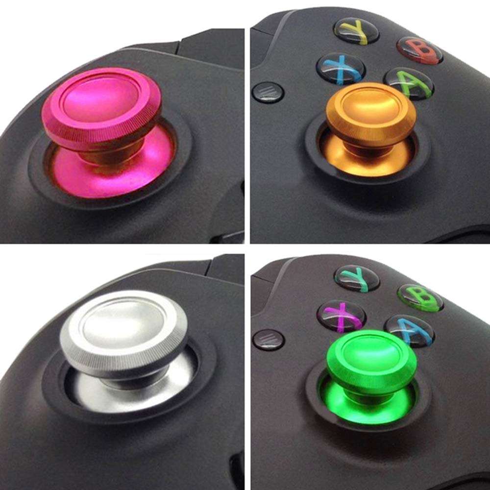 3D Aluminum Thumbsticks Analog Stick for PlayStation Dualshock 4 PS4 Pro Slim Controller Metal Joystick Cap for Xbox ONE Dualshock 4 Controller (Pink)