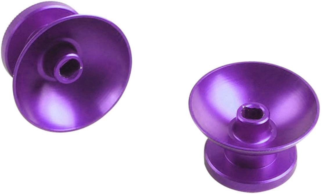 2PCS Aluminum Metal Analog Joystick Thumbstick Rocker Mushroom Caps Button for PS4 Xbox One Replacement (Purple)