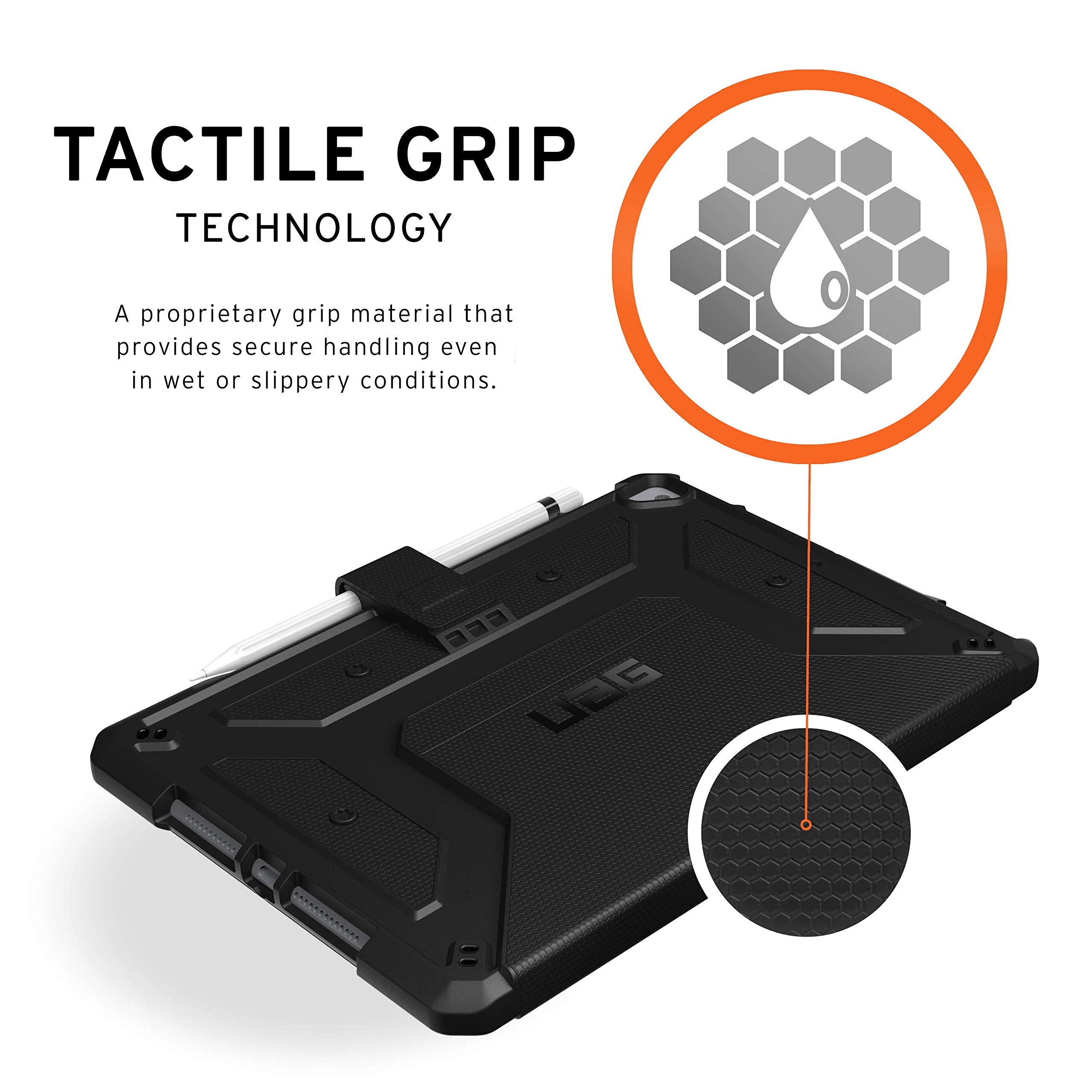 URBAN ARMOR GEAR UAG Designed for iPad 10.2 Case Black, 9th Generation 2021, 8th Gen 2020, Rugged Heavy Duty Protective Durable Folio Cover & Kick Stand, w/Pencil Stylus Holder, Metropolis Series