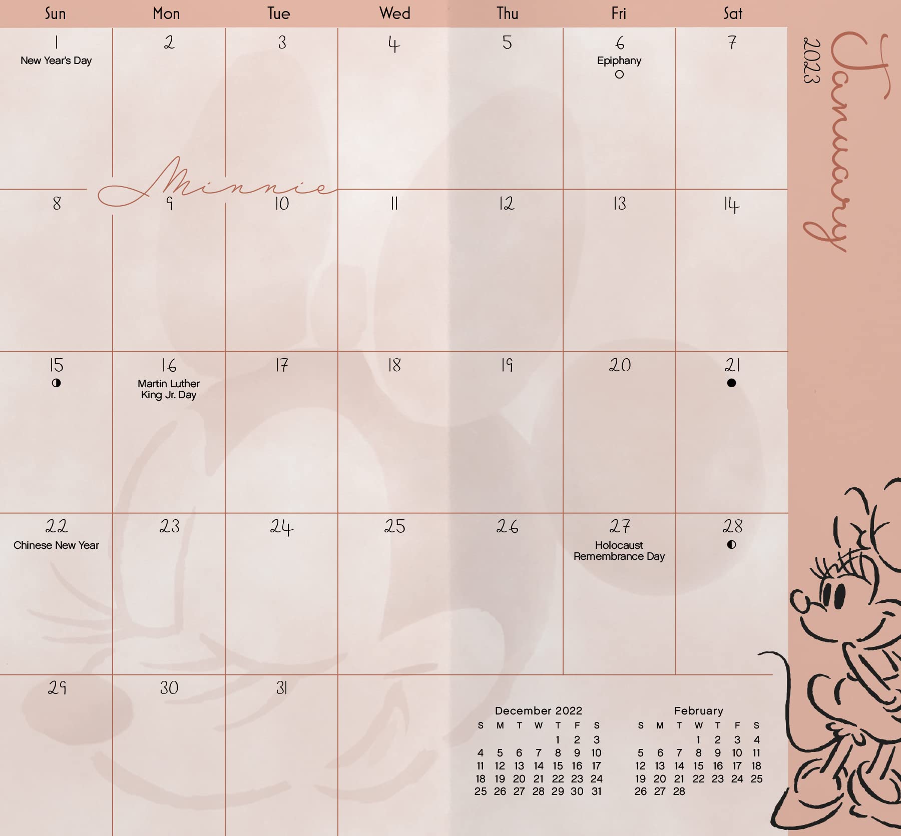 2023-2024 Disney Minnie Mouse Pocket Planner