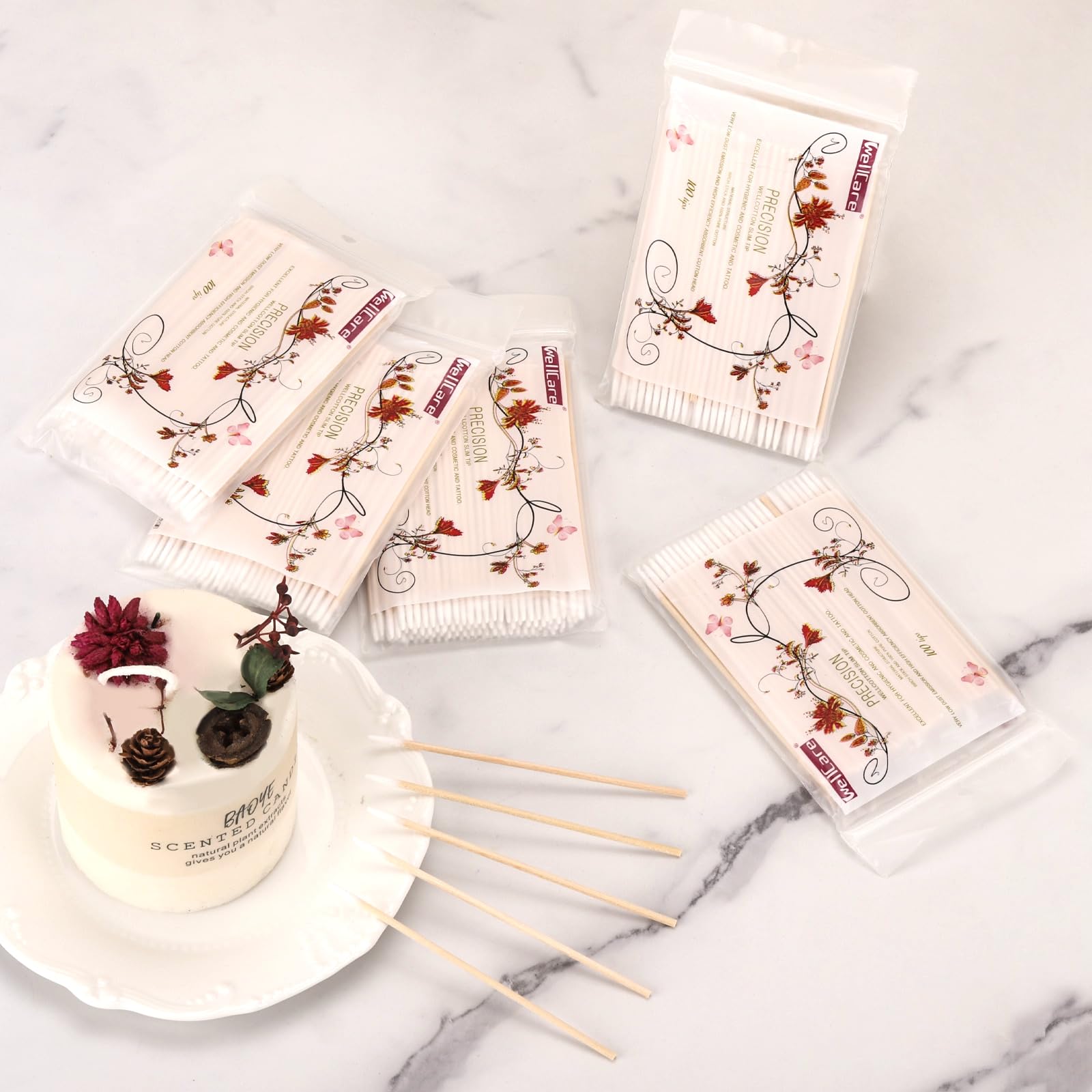 500 Count 4 Inch Pointed Cotton Swabs Precision Microblading Cotton Tipped Applicators Micro Swabs Tattoo Permanent Supplies