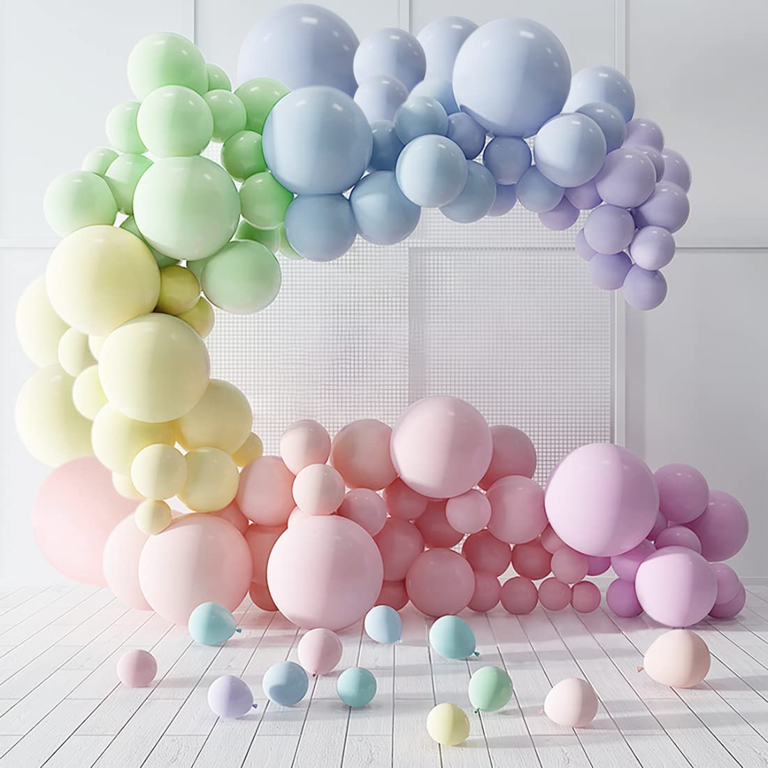 175Pcs Pastel Balloon Garland Kit 5''12''18''Pastel Balloon Arch Macaron Balloons Assorted Balloon Pastel Color for Wedding Birthday Anniversary Party