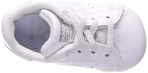 adidas Originals baby boys Stan Smith Sneaker, White/White/Silver Metallic, 3 Infant US