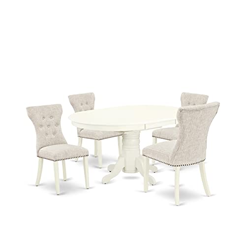 East West Furniture AVGA5-LWH-35 Dining Set