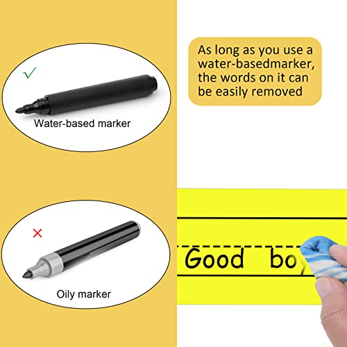 5 Pack Magnetic Sentence Strips, 24 x 3 Inch, Magnetic Dry Erase Sentence Strips, Lined Magnetic Strips, Reusable Classroom Learning Tool for Whiteboard Learning Teacher (Multi Color)