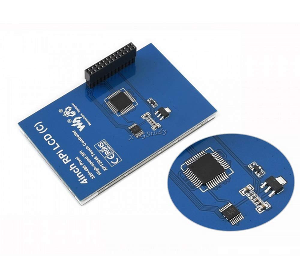 4inch RPi LCD (C), 4 inch 480x320 125MHz High-Speed SPI Resistive Touch TFT Screen Display Supports Raspberry Pi 4B/3B+/3B/2B/B+ Raspbian FBCP Play Video Game @XYGStudy