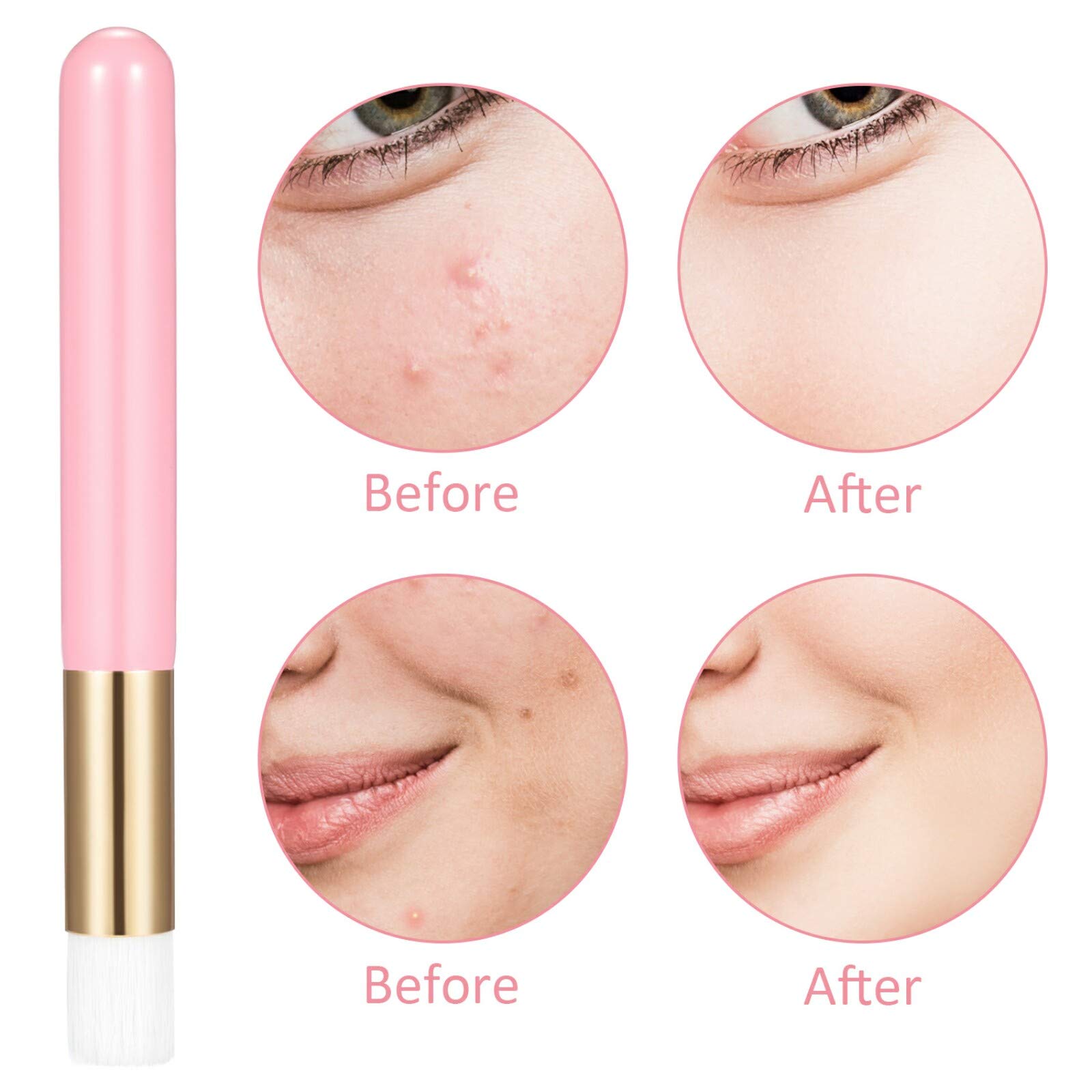 5 Pieces Lash Shampoo Brushes Facial Cleansing Brushes Nose Pore Deep Cleaning Brush Peel off Blackhead Removing Brush Tool Cosmetic Lash Cleanser Brush Eyelash Extensions Nose Blackhead Brush (Pink)