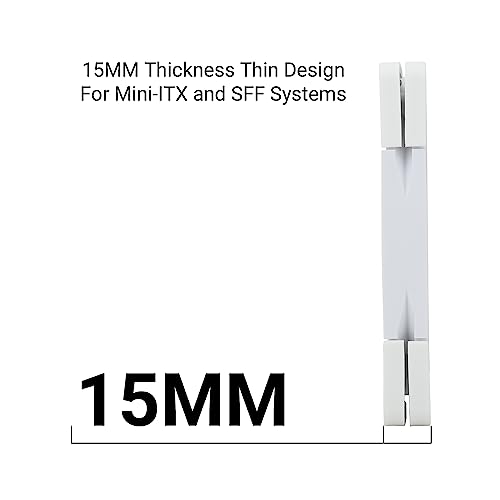 Thermalright C12015W-S CPU Fan Computer case Fan Quiet 4pin PWM ARGB PC Fan, 15mm Slimline Cooler Fan, 120mm CPU Cooling Fan(White)