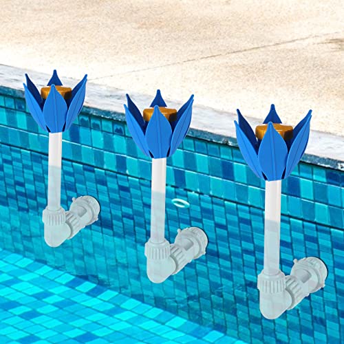 3 Pcs Pool Fountain Jet Adjustable Waterfall Pool Fountain Spray Above Inground Swimming Pool Waterfall Sprayer Flower Flower Pond Fountain Nozzle Accessories