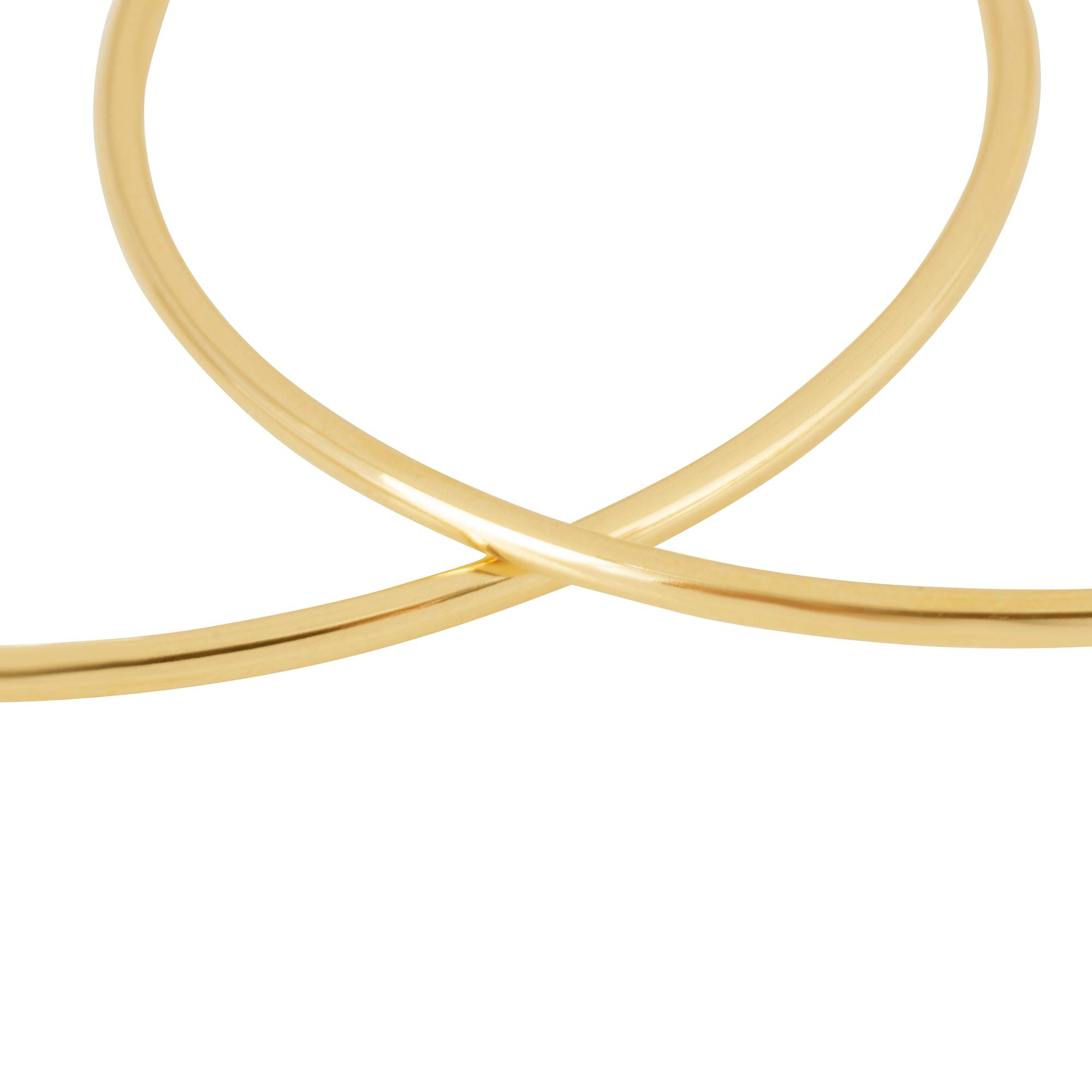 14k Yellow Gold Women's Endless Tube Hoop Earrings 1.5mm Thick x 60mm Diameter
