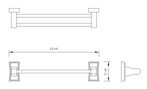 ALFI brand AB5505 24" Double Rack Wooden Towel Bar Bathroom Accessory, Natural Wood