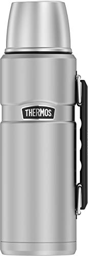 Thermos Stainless King 40 Ounce Beverage Bottle, Stainless Steel & Stainless King 24 Ounce Food Jar, Stainless Steel