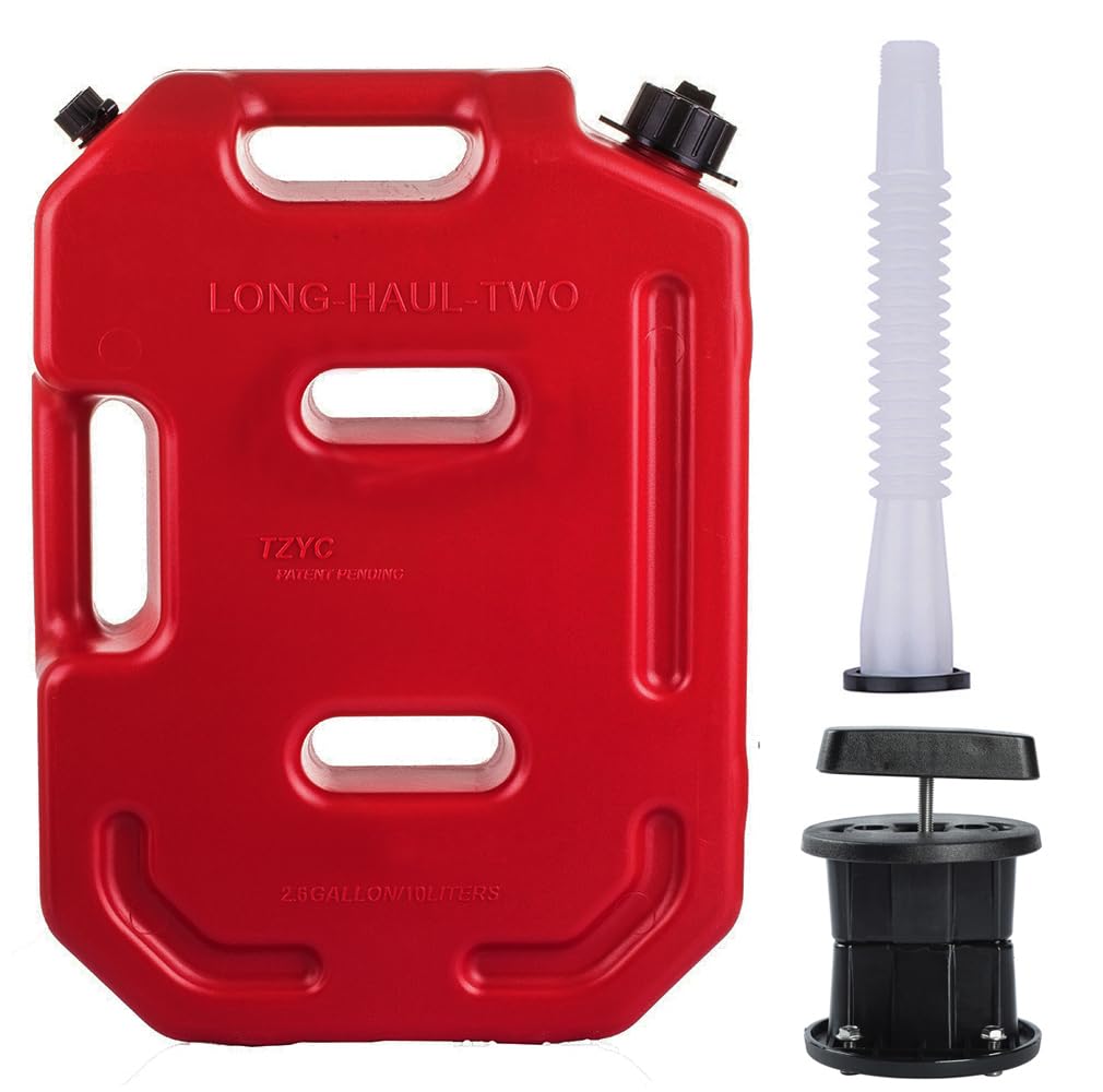 10L Utillity Water Jug Plastic Container with Filling Spout Emergency Backup Tank for Motorcycle SUV UTV ATV