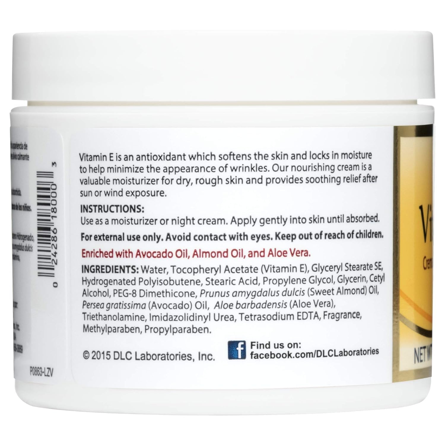 De La Cruz Vitamin E Cream Moisturizer for Face and Neck - Moisturizing Anti-Aging Skin Care for All Skin Types - Made in USA, 4 OZ. (2 Pack)